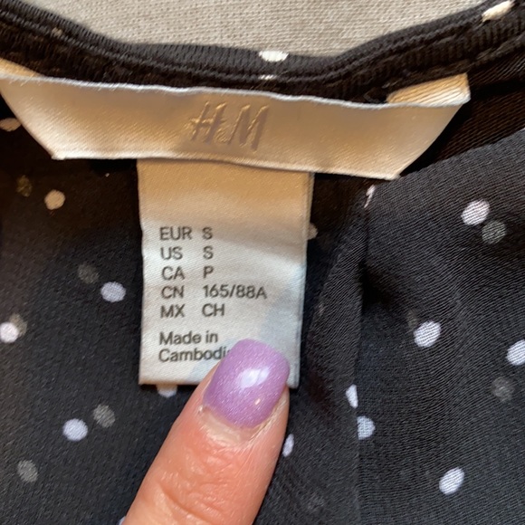 H&M | Tops | Hm Black And White Polka Dot Spaghetti Tank | Poshmark